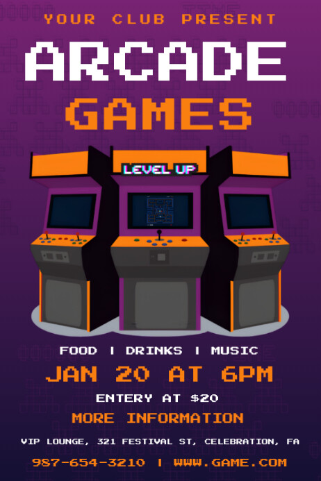 Arcade Game Template | PosterMyWall