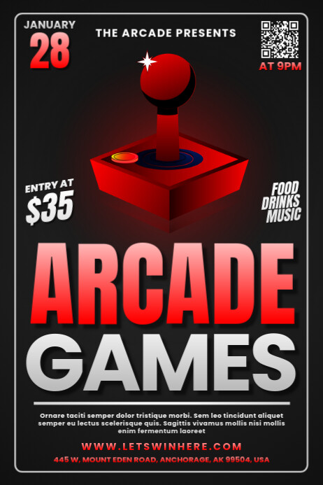 Arcade Games Template | PosterMyWall
