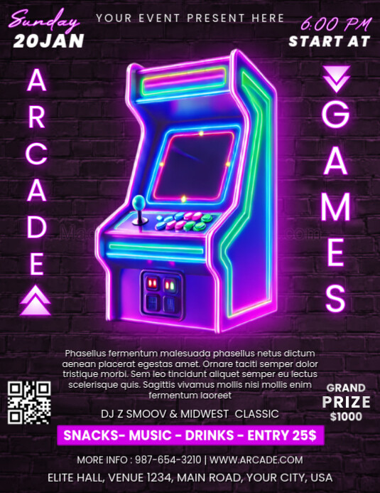 Arcade Games Template | PosterMyWall