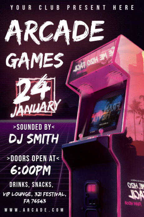 Copy of Arcade Games | PosterMyWall