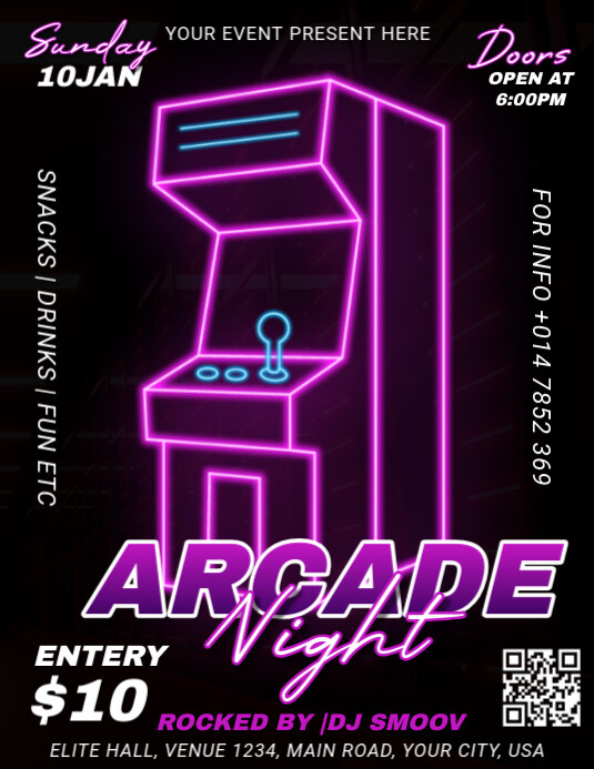 Arcade Night Template | PosterMyWall