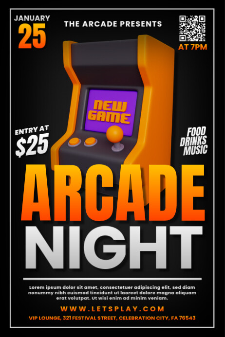 Copy of Arcade Night | PosterMyWall