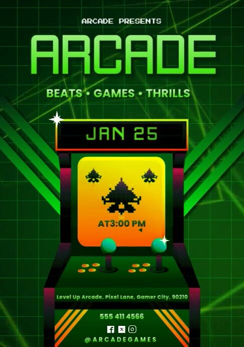 Arcade Party Template | PosterMyWall