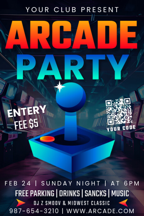 Arcade Party Template | PosterMyWall