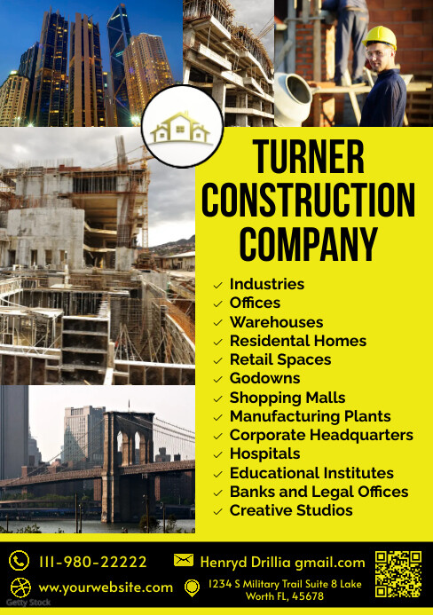 ARCHITECT CONSTRUCTION BUILDING FLYER Template | PosterMyWall