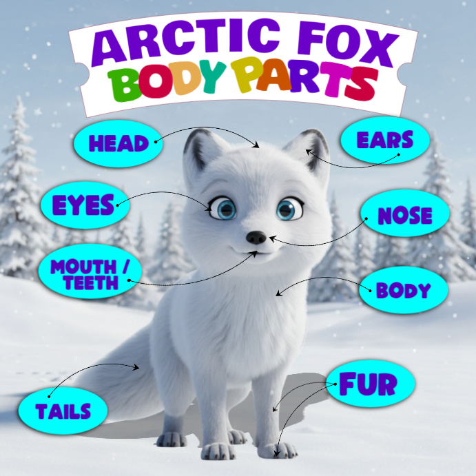 Plantilla de Arctic Fox Body Parts Chart | PosterMyWall