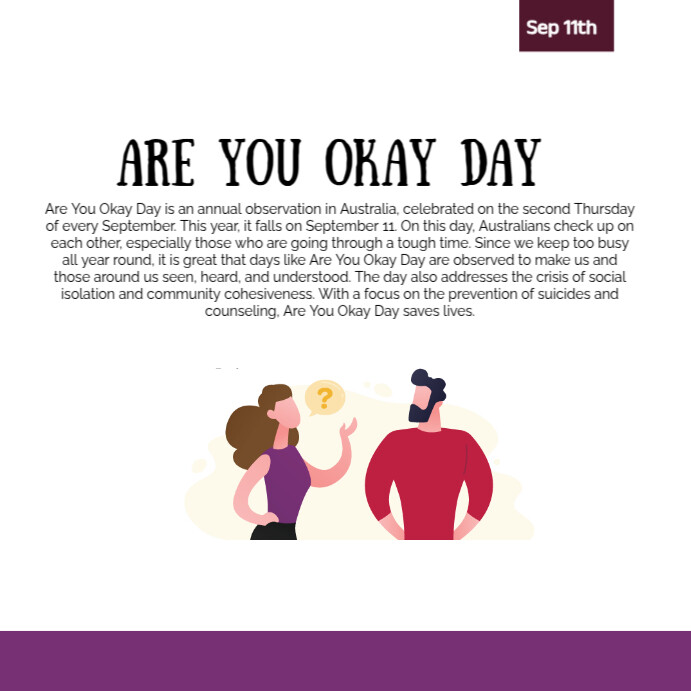 Plantilla de are you okay day | PosterMyWall