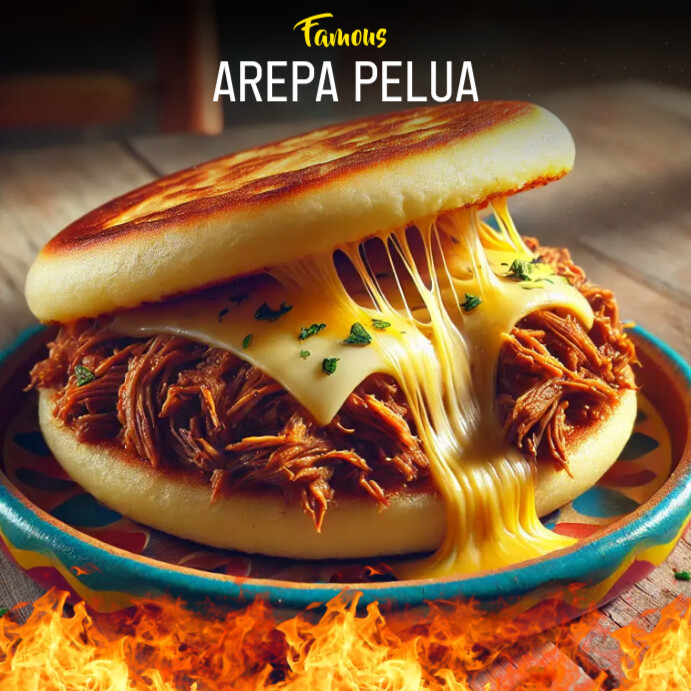 Modèle Arepa Pelúa - Shredded Beef Arepas | PosterMyWall