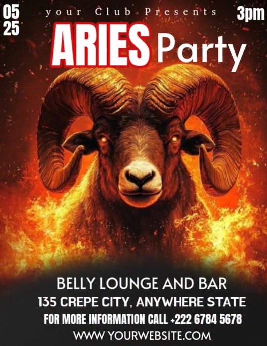 Plantilla de Aries party | PosterMyWall