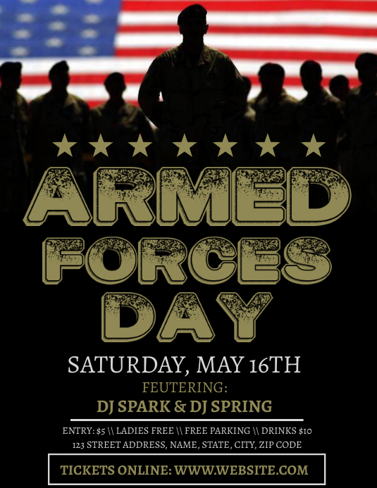 Copy of Armed Forces Day Event Flyer Template | PosterMyWall
