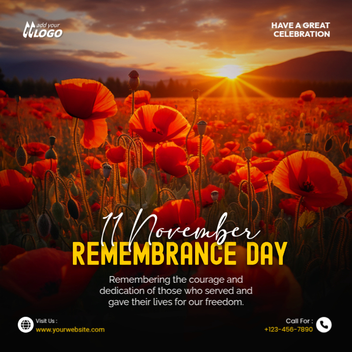 Armistice Day ceremony Template | PosterMyWall