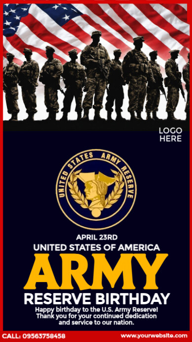 army reserve birthday poster Template | PosterMyWall