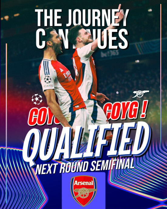 Modèle ARSENAL CHAMPIONS LEAGUE | PosterMyWall