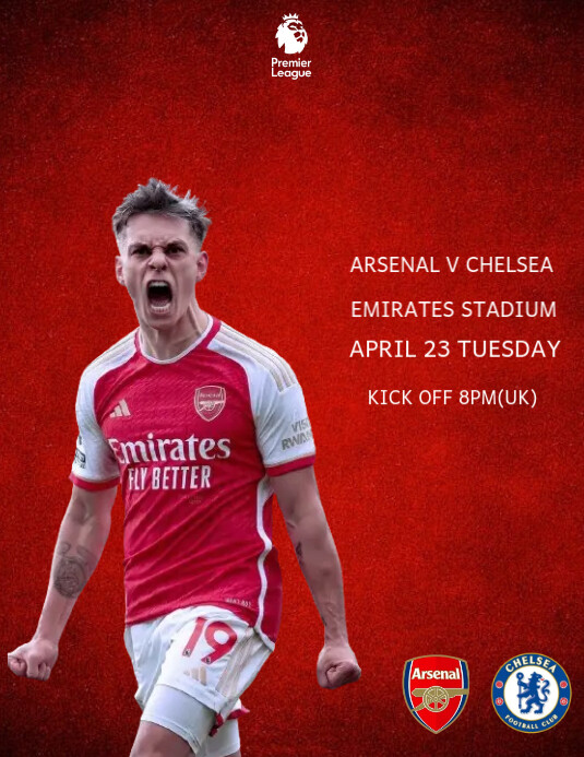 Arsenal vs Chelsea Template | PosterMyWall