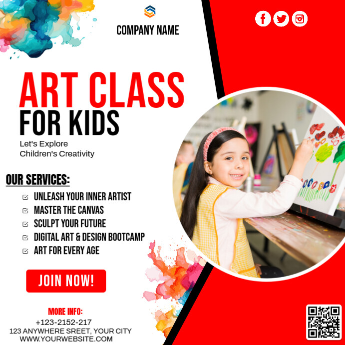art class for kids Template | PosterMyWall