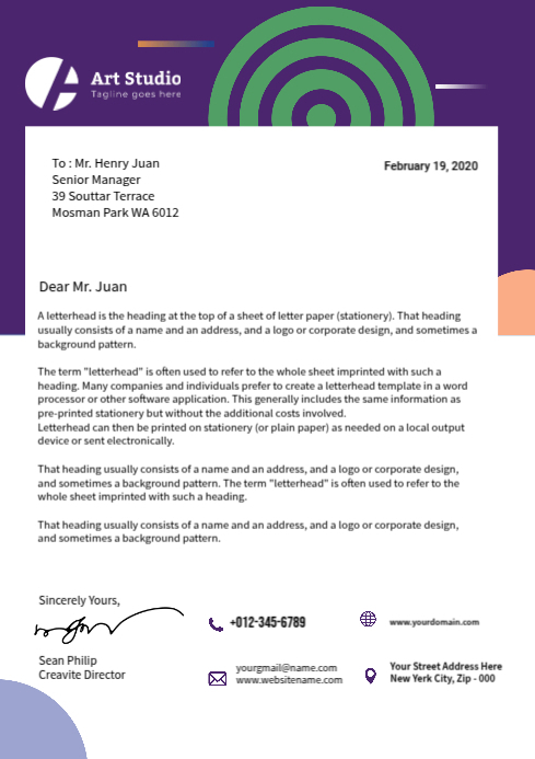 Art Letter Head Template | PosterMyWall