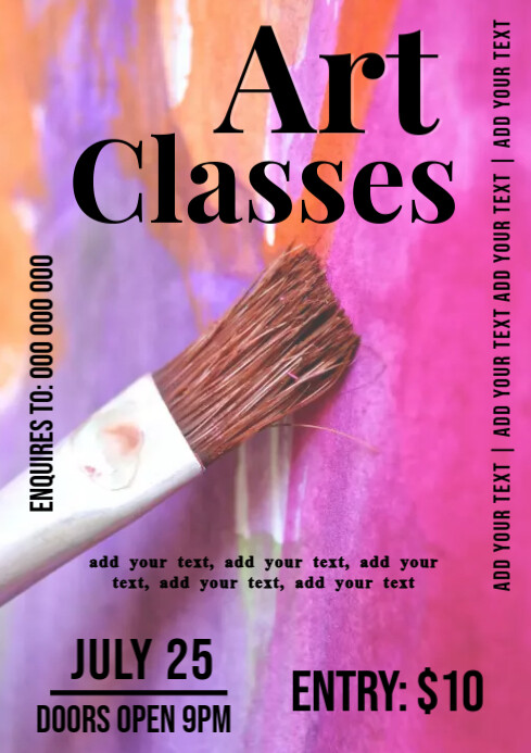 Copy of Art paint classes flyer template (2) | PosterMyWall