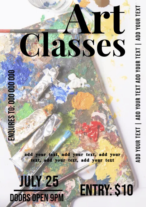 Art paint classes flyer template (4) | PosterMyWall