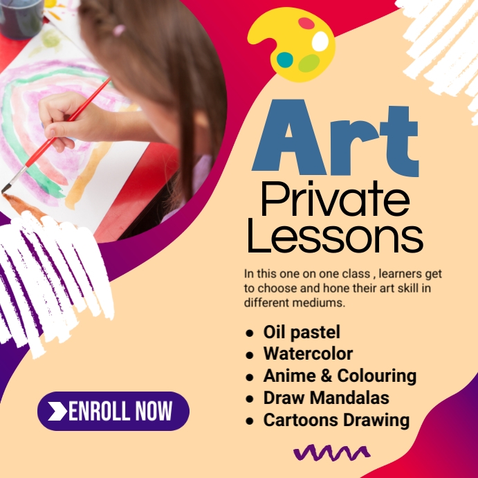 Art Private Lessons Instagram Post Template | PosterMyWall