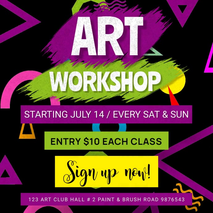 Art Workshop Template | PosterMyWall