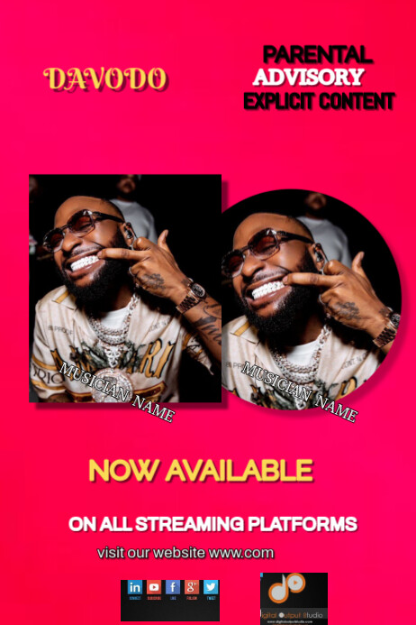 Artist Album Cover Poster Template | PosterMyWall