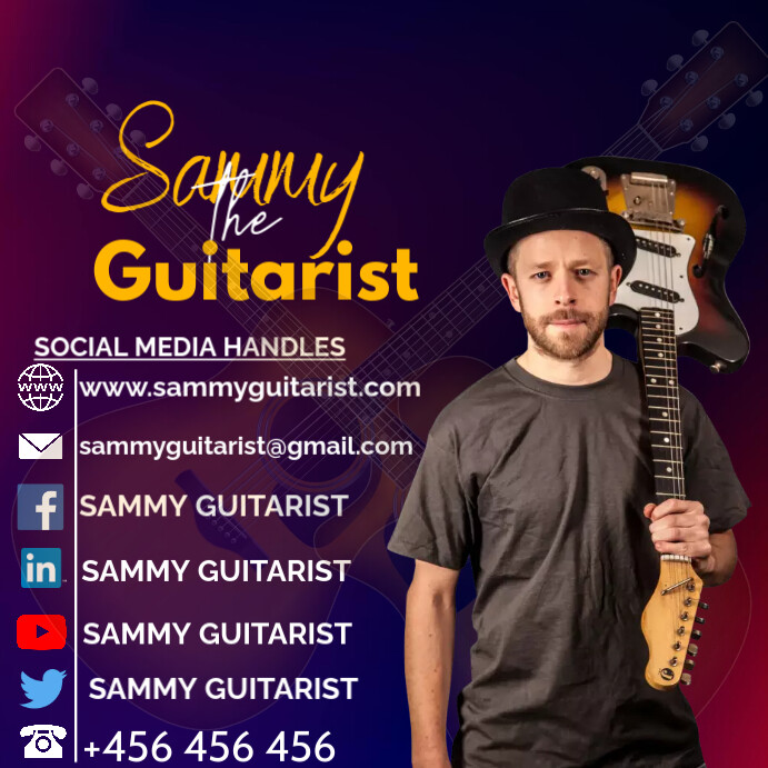 Artist social media handles flyer template (1 | PosterMyWall