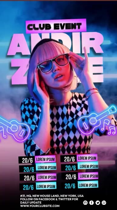 Artist Tour Schedule Template | PosterMyWall