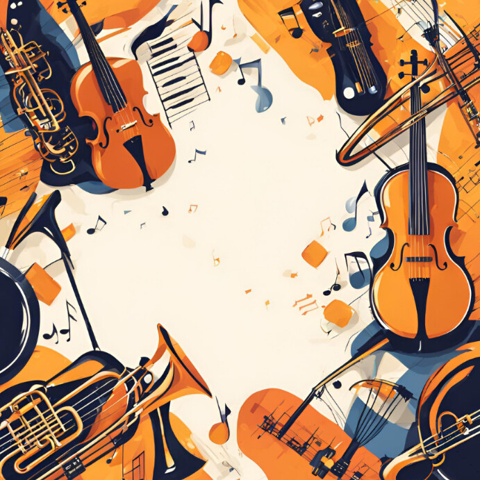 Copy of Artistic Musical Instruments Banner Design | PosterMyWall