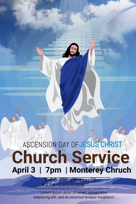 Ascension Day Celebration Blue Template | PosterMyWall