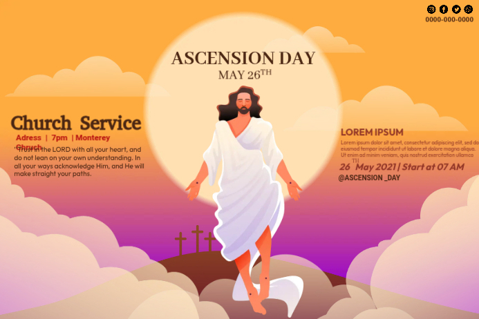 Ascension Day Celebration Yellow Template | PosterMyWall