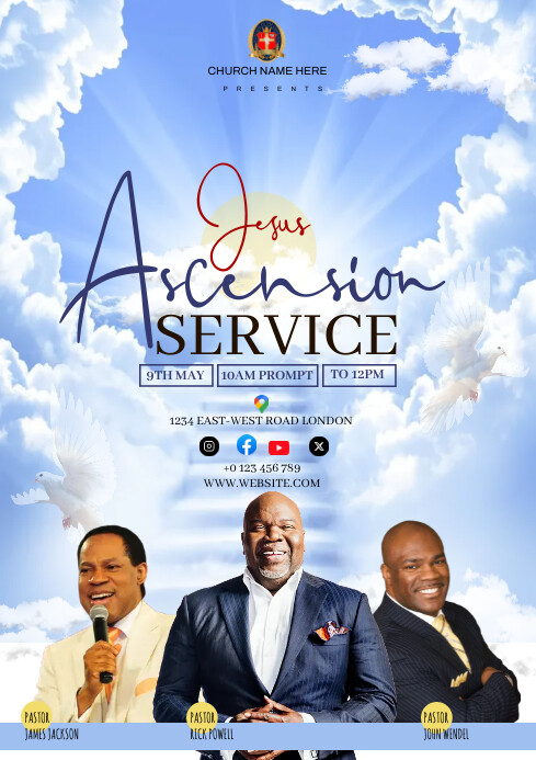 ASCENSION SERVICE INVITATION TEMPLATE | PosterMyWall