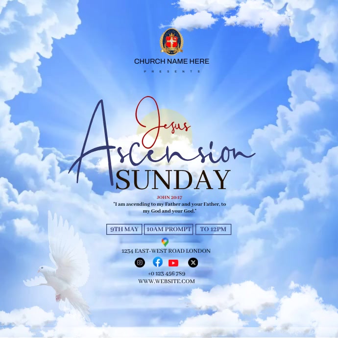 ASCENSION SERVICE INVITATION TEMPLATE | PosterMyWall