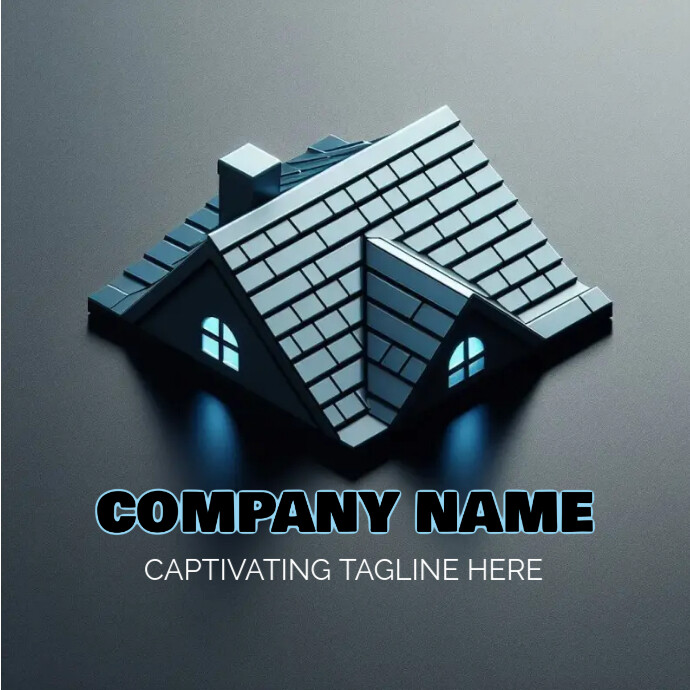 Ash and blue minimalist construction logo Template | PosterMyWall