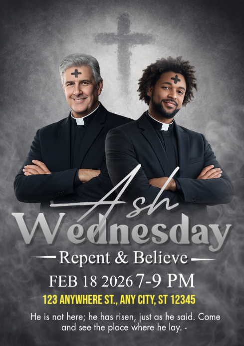 Copy of Ash Wednesday Church Ads | PosterMyWall