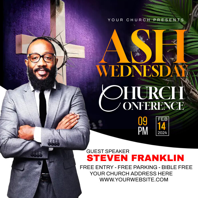 Ash wednesday church flyer Template | PosterMyWall