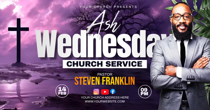 Ash wednesday church flyer Template | PosterMyWall