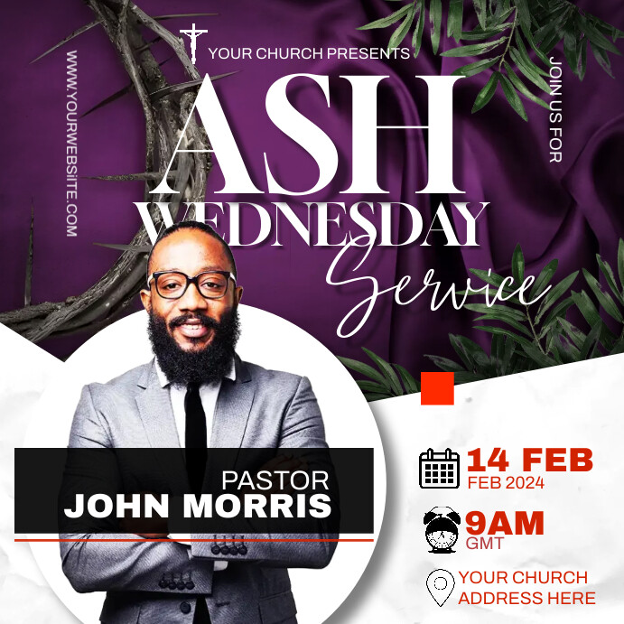 Ash wednesday church flyer Template | PosterMyWall