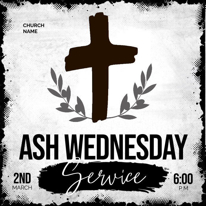 ash wednesday church service Template | PosterMyWall