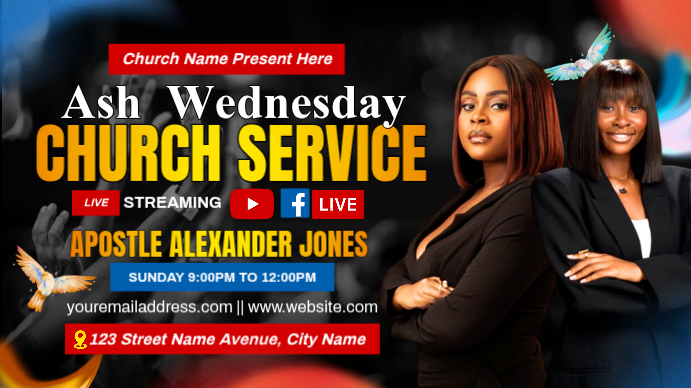 Ash Wednesday Church Service Template | PosterMyWall