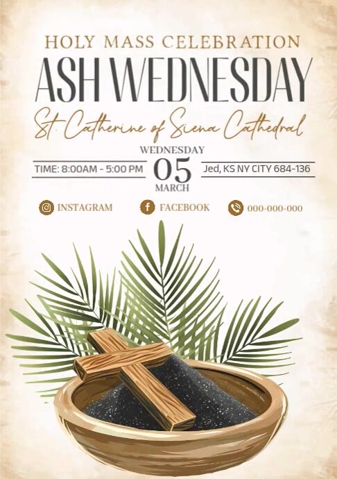 Ash Wednesday Template | PosterMyWall