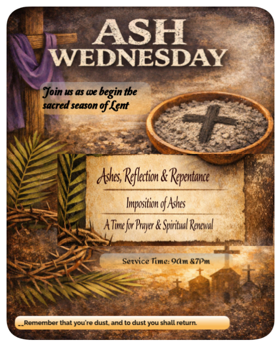 Ash Wednesday flyer design Template | PosterMyWall