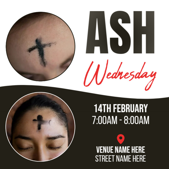 Plantilla de Ash wednesday flyer instagram template | PosterMyWall