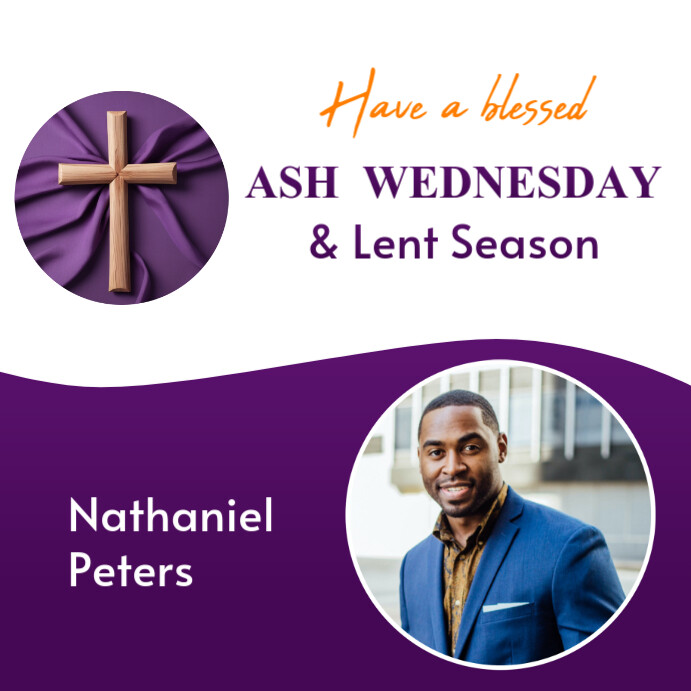 Ash wednesday lent season message quote wishes portrait Template ...