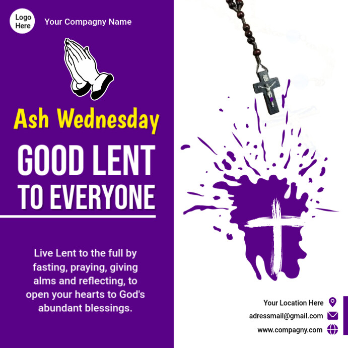Modèle Ash wednesday poster | PosterMyWall