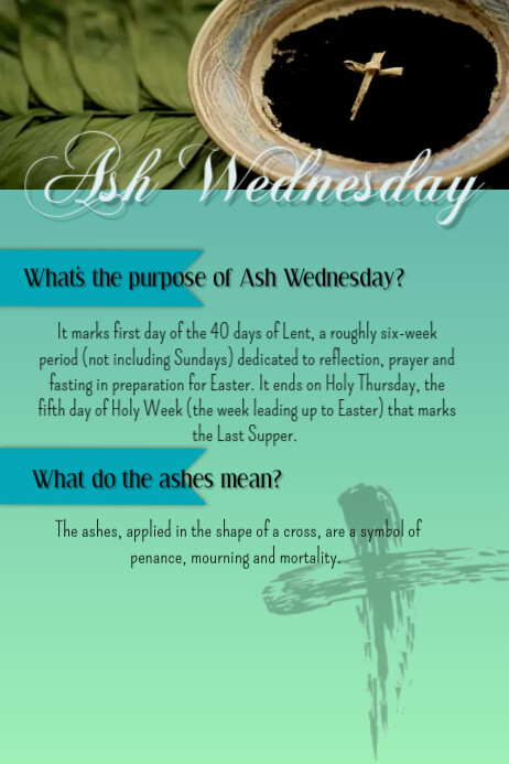 Ash Wednesday poster Template | PosterMyWall