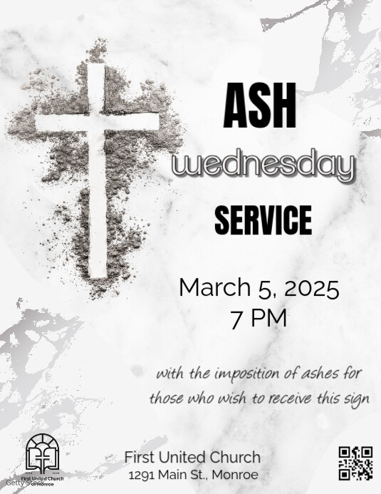 Copy of Ash Wednesday Service (US Letter) | PosterMyWall