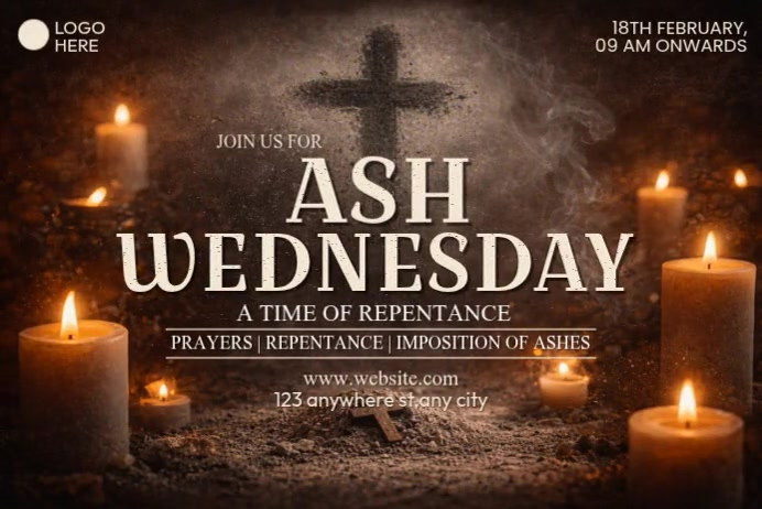 Ash Wednesday Service Poster Template | PosterMyWall