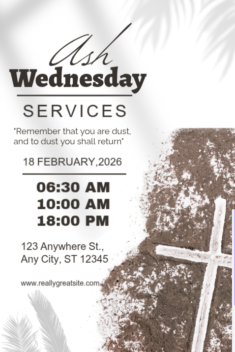 Ash Wednesday Services Template | PosterMyWall