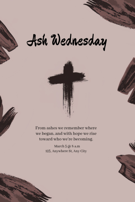 Ash Wednesday Template | Lent Service Flyer Design | PosterMyWall