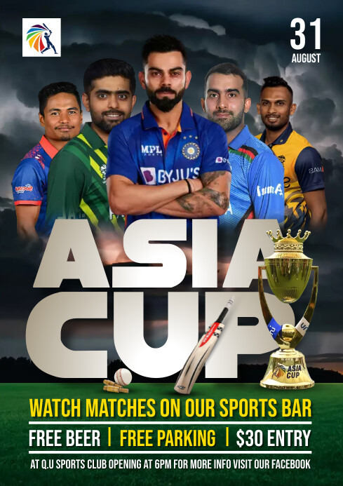 Asia cup flyer Template | PosterMyWall